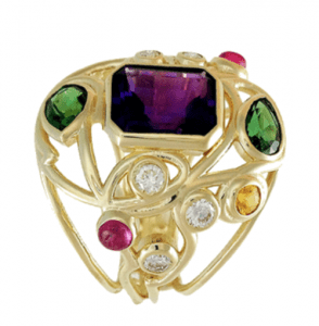 Fashion Ring with Colored Gemstones - Kortz Originals